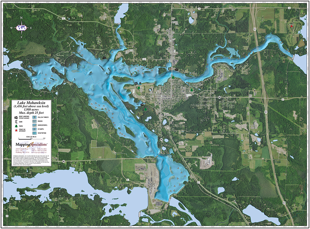 Lake Mohawksin Enhanced Wall Map