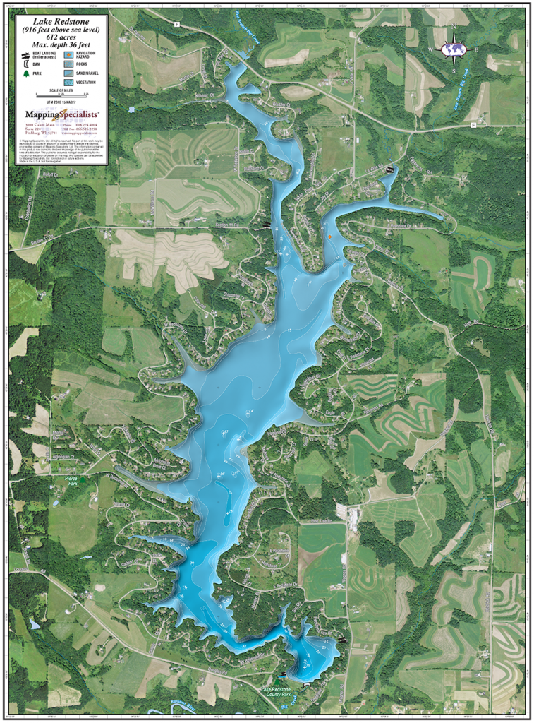 Lake Redstone Enhanced Wall Map