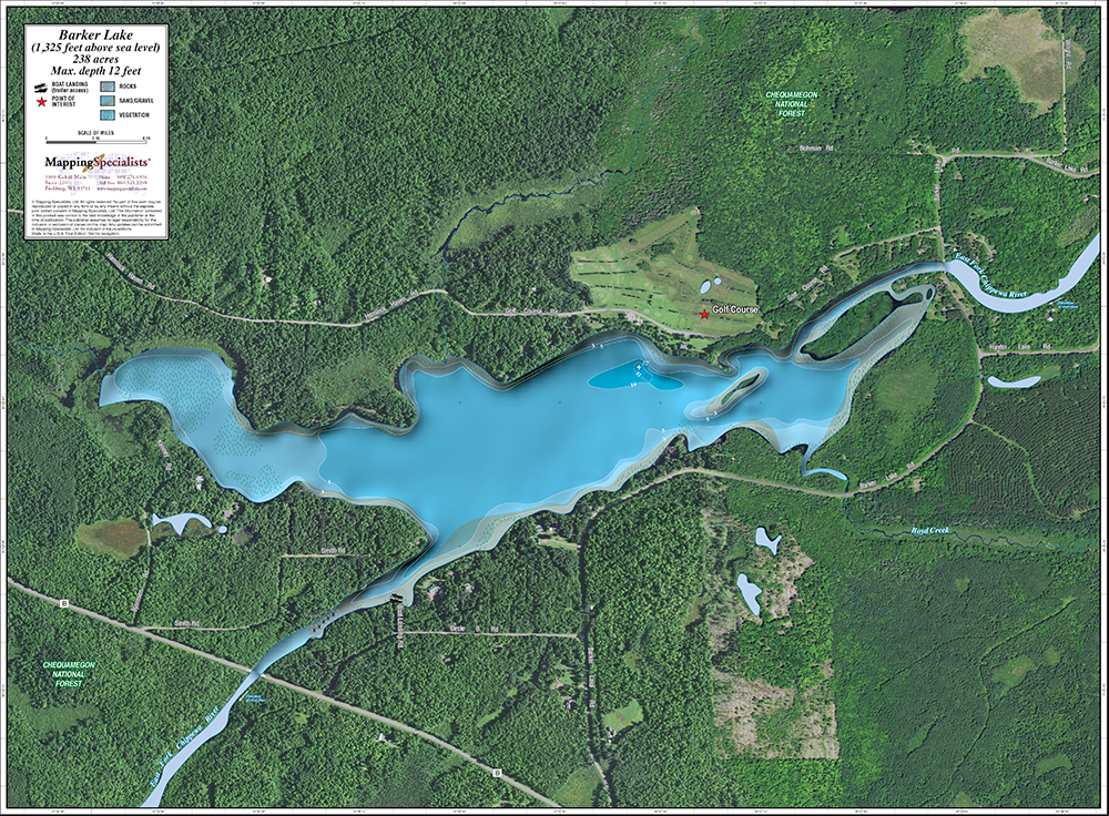 Barker Lake Enhanced Wall Map