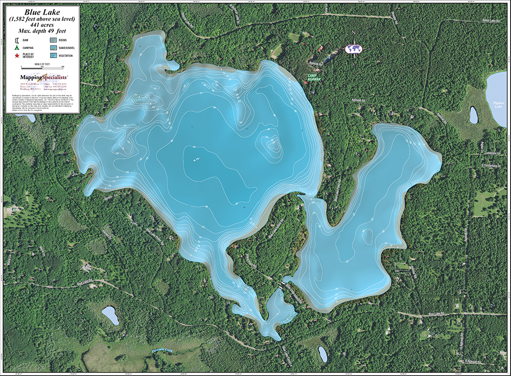 Blue Lake Enhanced Wall Map
