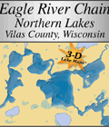 Eagle River Chain (Northern Lakes) Wall Map