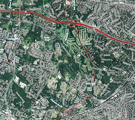 Boston Topo Map with Aerial Photography