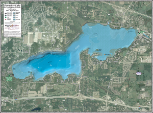 Pewaukee Lake Enhanced Wall Map