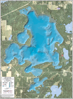 Round Lake Enhanced Wall Map