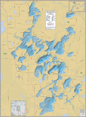 Three Lakes Chain Wall Map