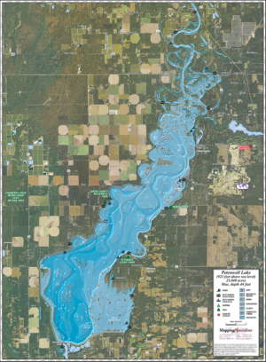 Petenwell Lake Enhanced Wall Map - Mapping Specialists Limited
