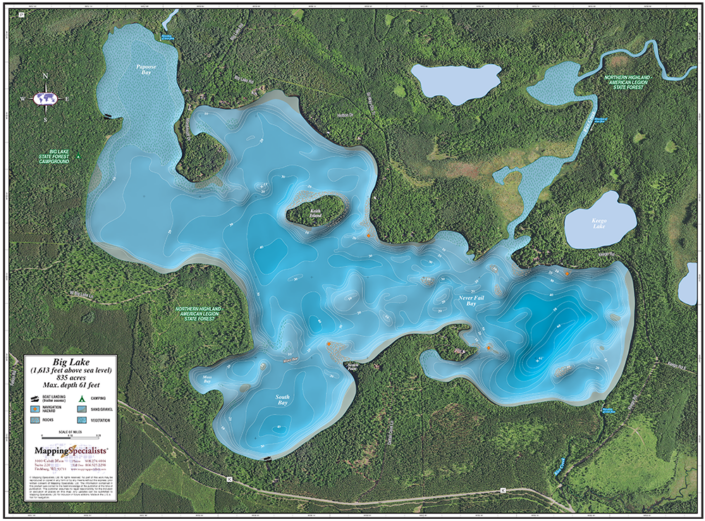 Big Lake Enhanced Wall Map - Mapping Specialists Limited