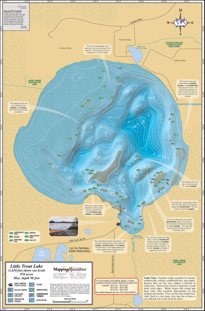 Little Trout Lake Fold Map - Mapping Specialists Limited