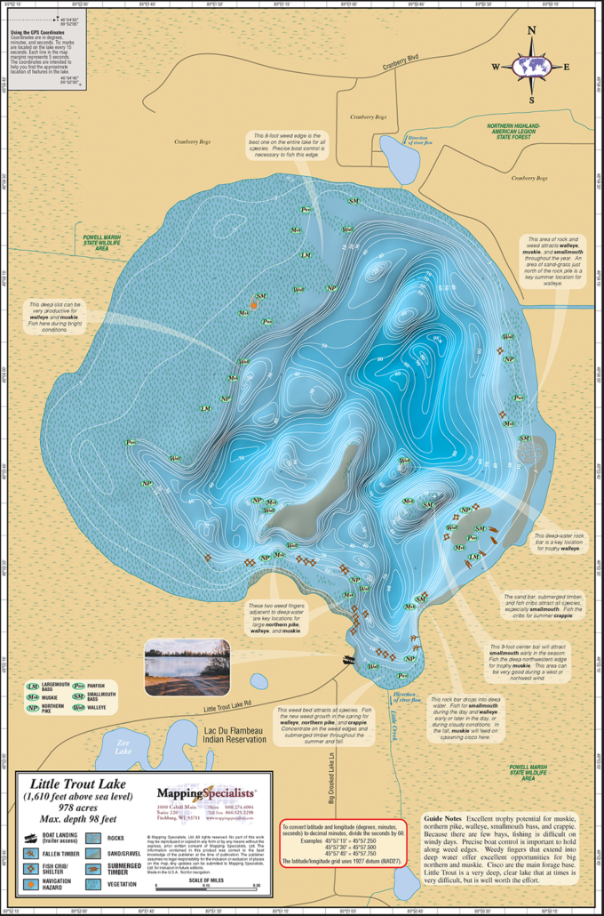 Little Trout Lake Fold Map - Mapping Specialists Limited