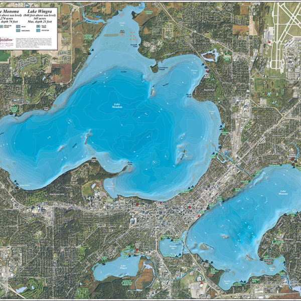 Lake Koshkonong Wall Map - Mapping Specialists Limited