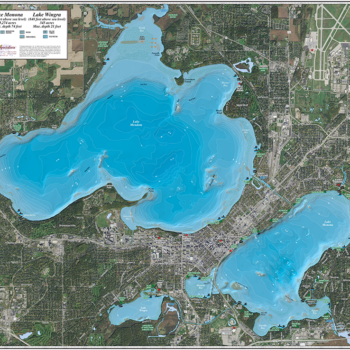 Lake Mendota & Lake Monona Wall Map - Mapping Specialists Limited