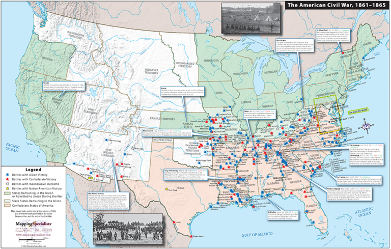 American Civil War Map - Mapping Specialists Limited