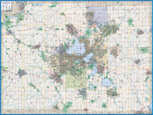 Dane County Wall Map - Mapping Specialists Limited