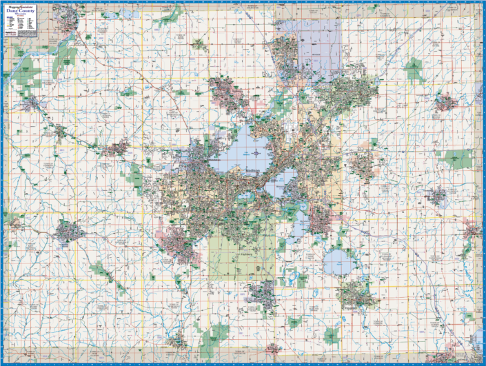 Dane County Wall Map - Mapping Specialists Limited