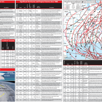 Map of Hurricanes in the United States - Mapping Specialists Limited