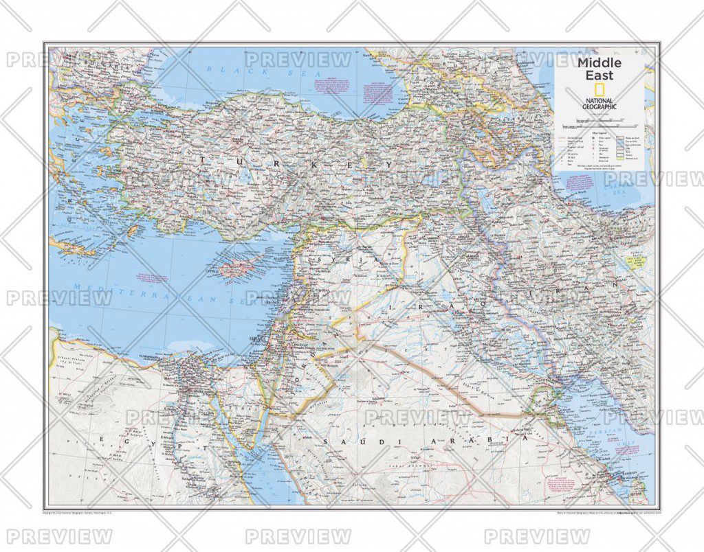 Middle East Wall Map - Mapping Specialists Limited