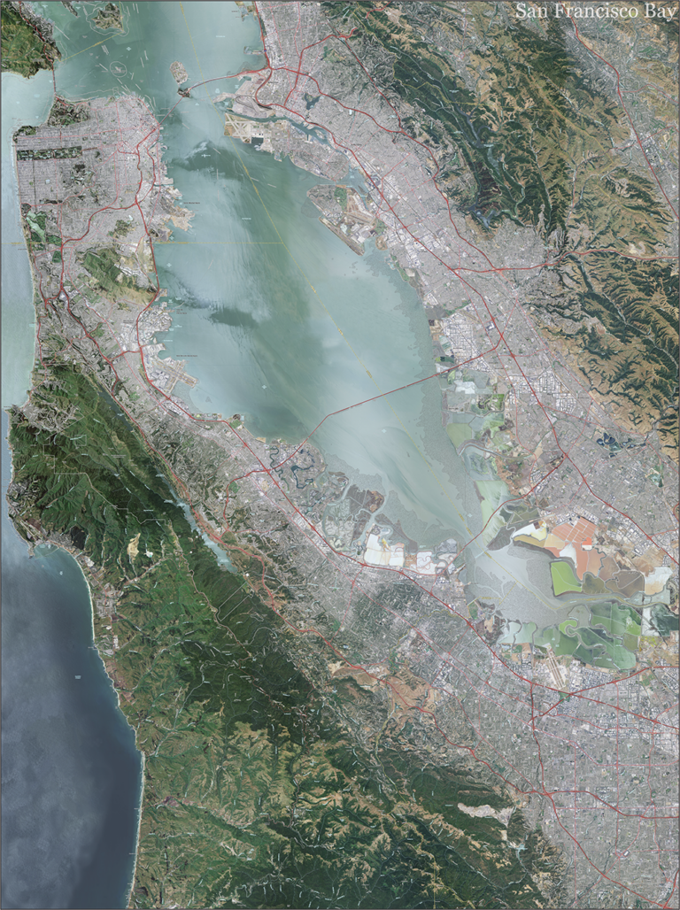 San Francisco Topo Map with Aerial Photography - Mapping Specialists ...