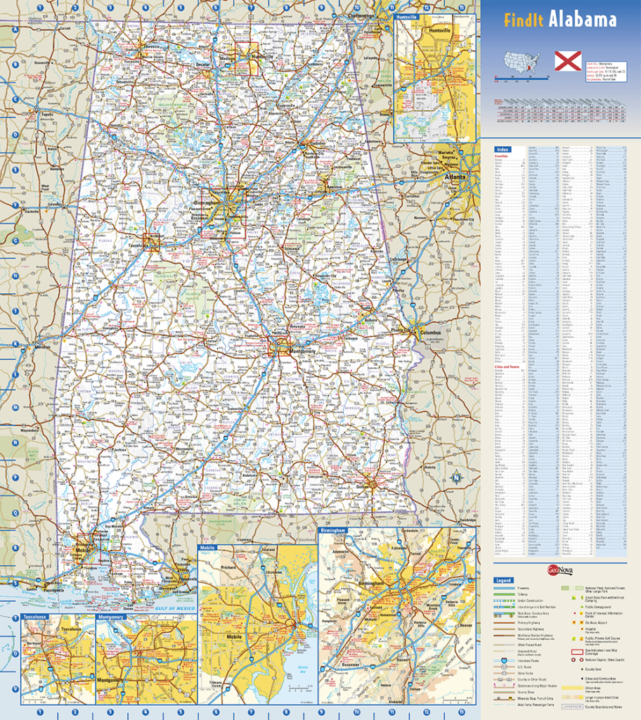 State map of alabama