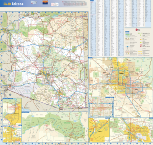 Arizona State Wall Map by Globe Turner - Mapping Specialists Limited