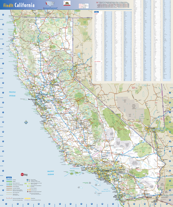 California State Wall Map by Globe Turner - Mapping Specialists Limited