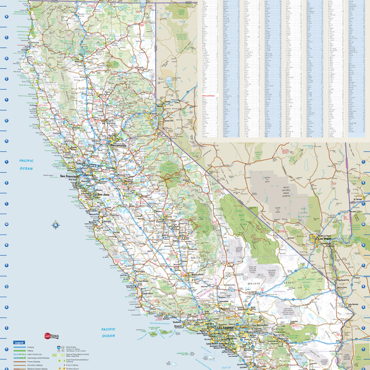 Nevada State Wall Map by Globe Turner - Mapping Specialists Limited