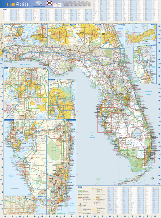 Florida State Wall Map by Globe Turner - Mapping Specialists Limited