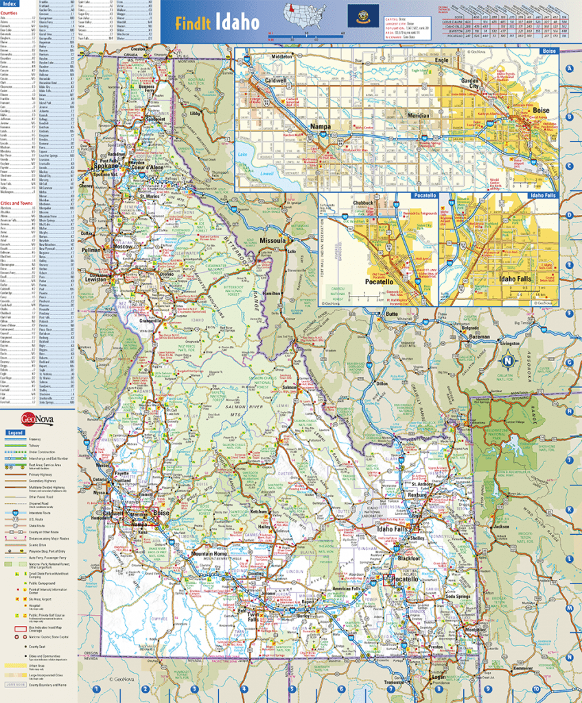 Idaho State Wall Map by Globe Turner - Mapping Specialists Limited