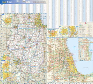 Illinois State Wall Map by Globe Turner - Mapping Specialists Limited