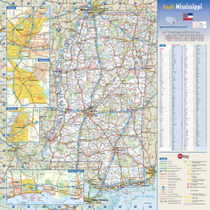 Mississippi State Wall Map by Globe Turner - Mapping Specialists Limited