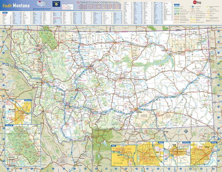 Montana State Wall Map by Globe Turner - Mapping Specialists Limited