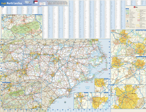 North Carolina State Wall Map by Globe Turner - Mapping Specialists Limited