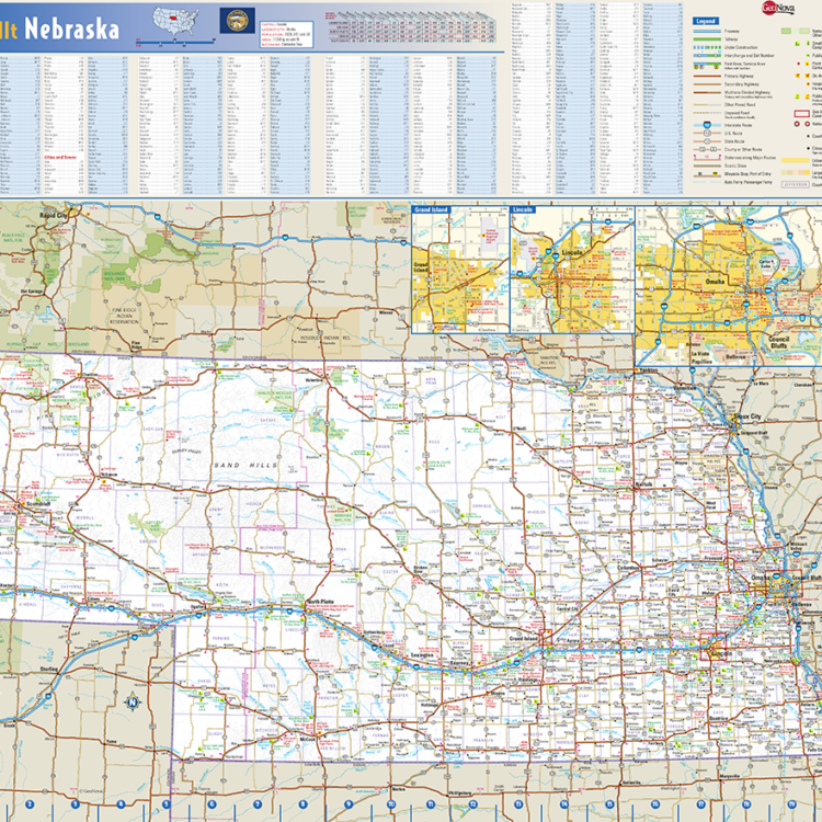 Kansas State Wall Map by Globe Turner - Mapping Specialists Limited
