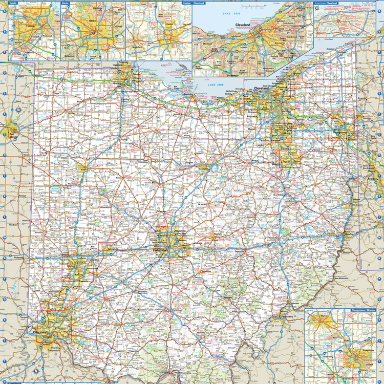Michigan State Wall Map by Globe Turner - Mapping Specialists Limited