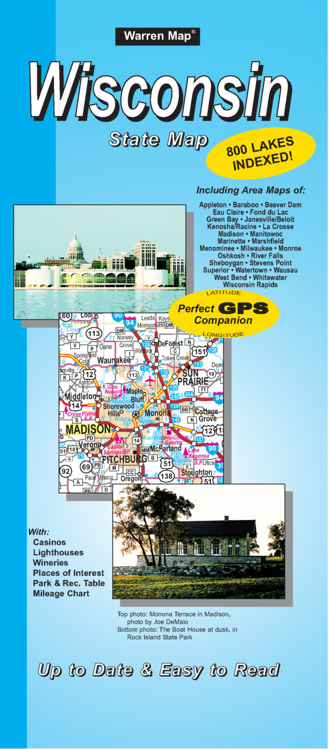 Madison City Street Fold Map - Mapping Specialists Limited