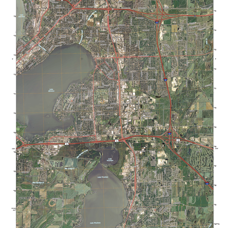 Dane County Wall Map - Mapping Specialists Limited