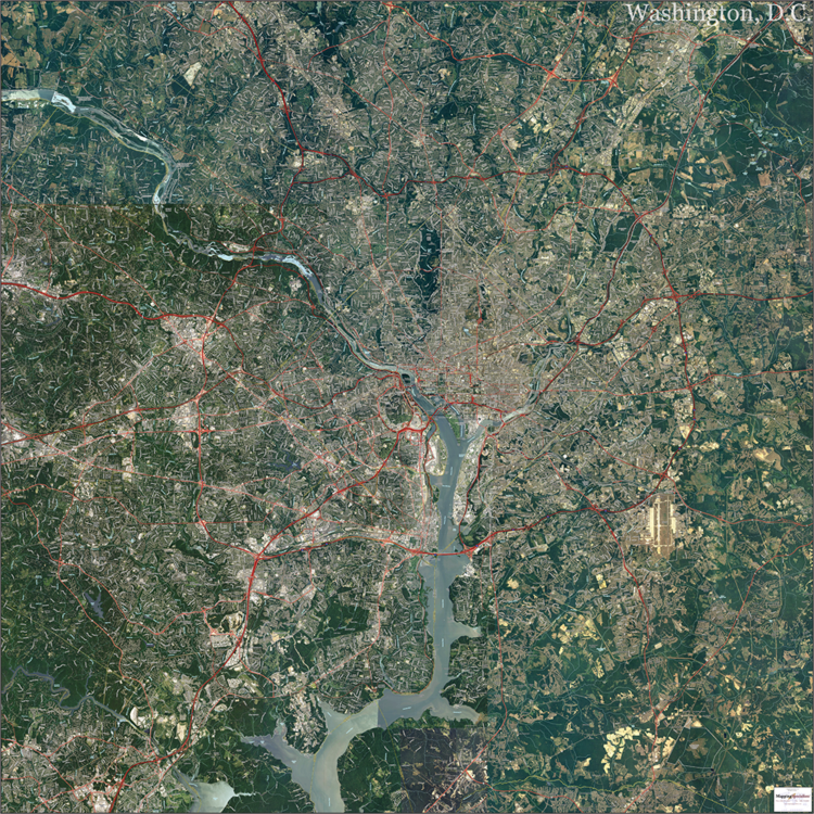 Washington, D.C. Topo Map with Aerial Photography - Mapping Specialists ...