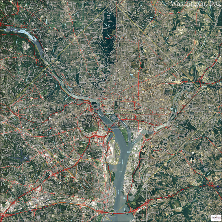 Washington, D.C. Topo Map with Aerial Photography - Mapping Specialists ...