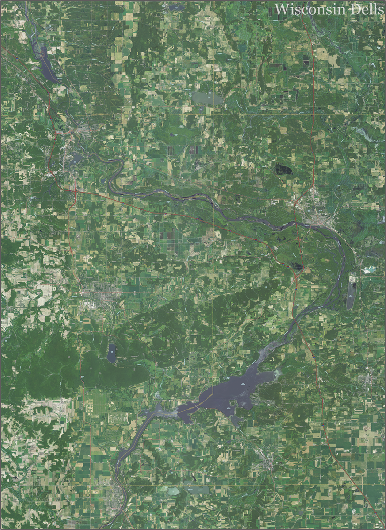 Wisconsin Dells Topo Map with Aerial Photography - Mapping Specialists ...