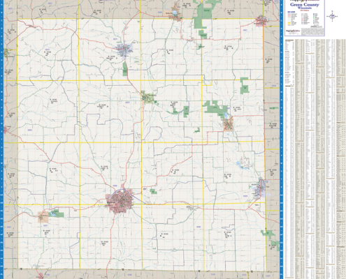 Rock County Wall Map - Mapping Specialists Limited