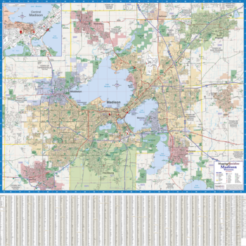 Dane County Wall Map - Mapping Specialists Limited