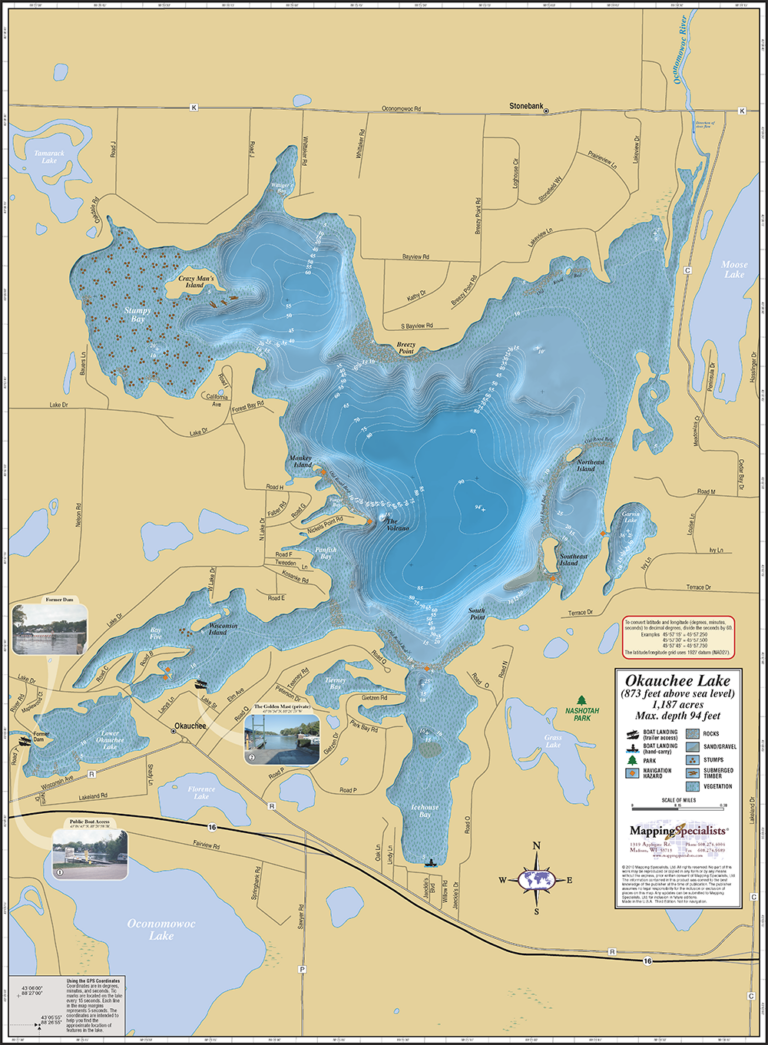 Okauchee Lake Fold Map - Mapping Specialists Limited