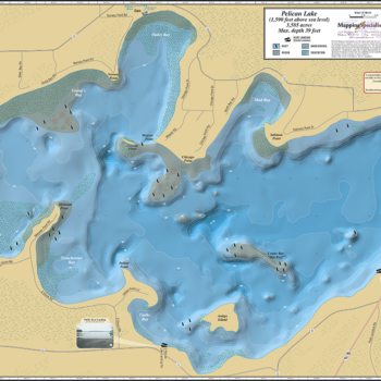 Pelican Lake Wall Map - Mapping Specialists Limited