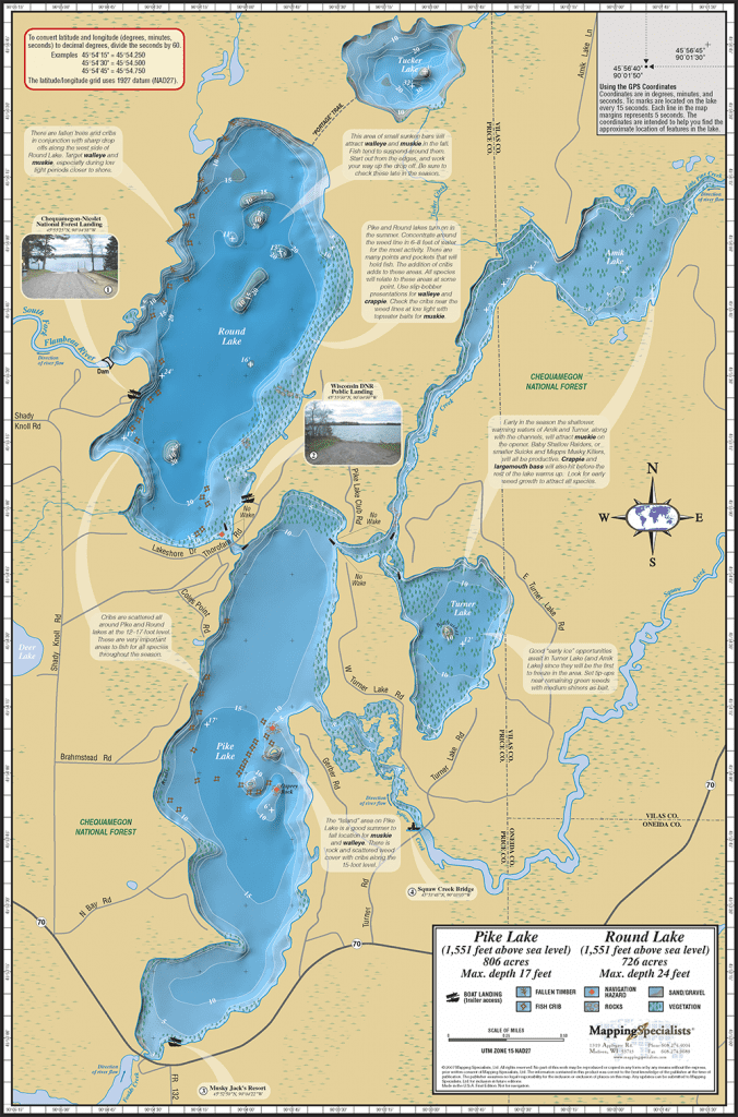 Pike & Round Lakes Fold Map - Mapping Specialists Limited