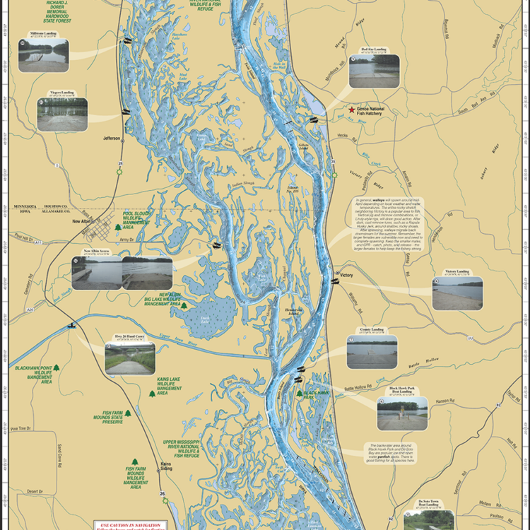 Mississippi River (Pool 10) Fold Map - Mapping Specialists Limited