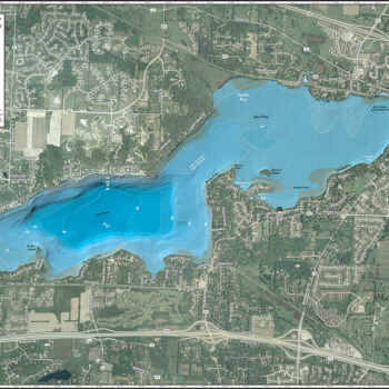 Pewaukee Lake Wall Map - Mapping Specialists Limited