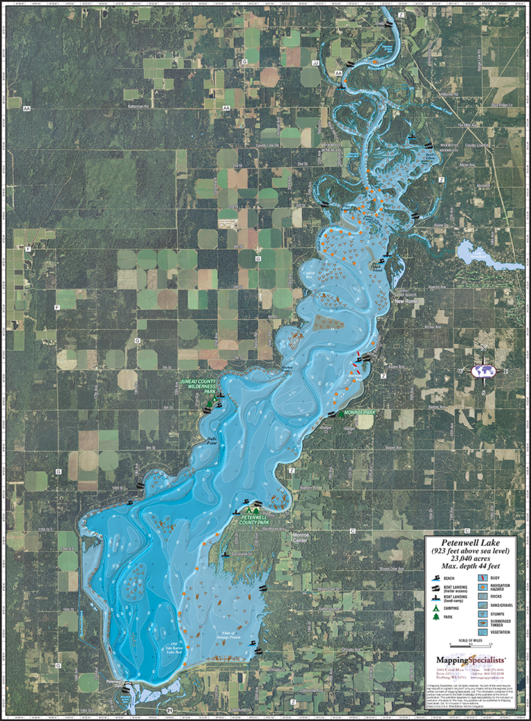 Lake Winnebago Enhanced Wall Map - Mapping Specialists Limited