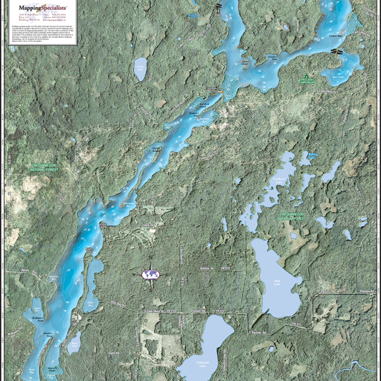 Lake Owen Wall Map - Mapping Specialists Limited