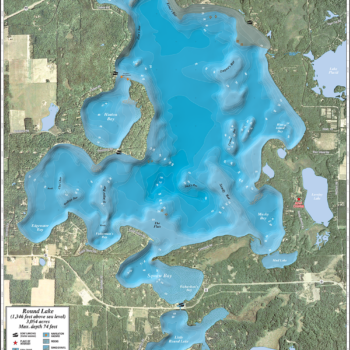 Round Lake Wall Map - Mapping Specialists Limited