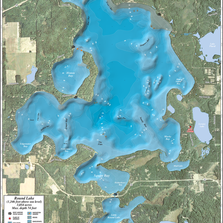 Round Lake Wall Map - Mapping Specialists Limited