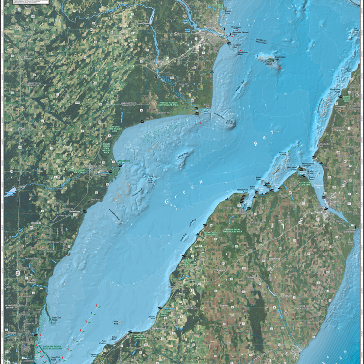 Shawano Lake Fold Map - Mapping Specialists Limited